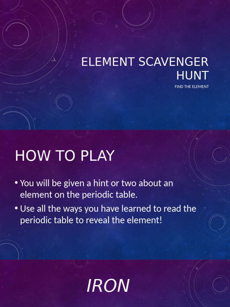 Element Scavenger Hunt | PDF | Chemical Elements | Periodic Table