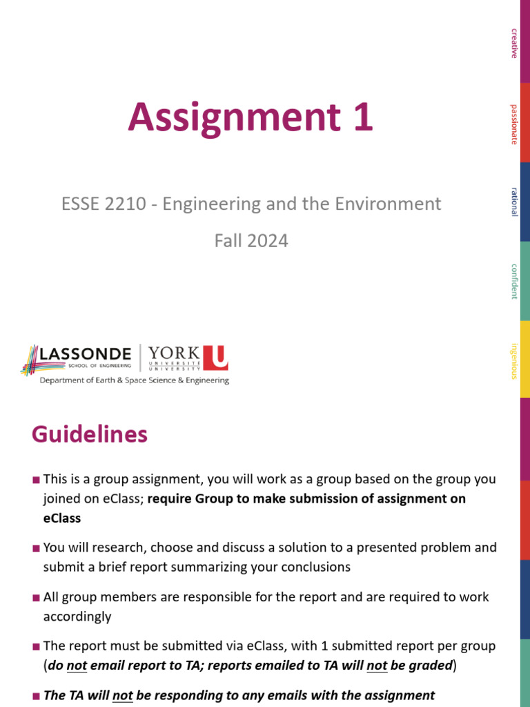 ESSE 2210 Group Assignment Guidelines | PDF