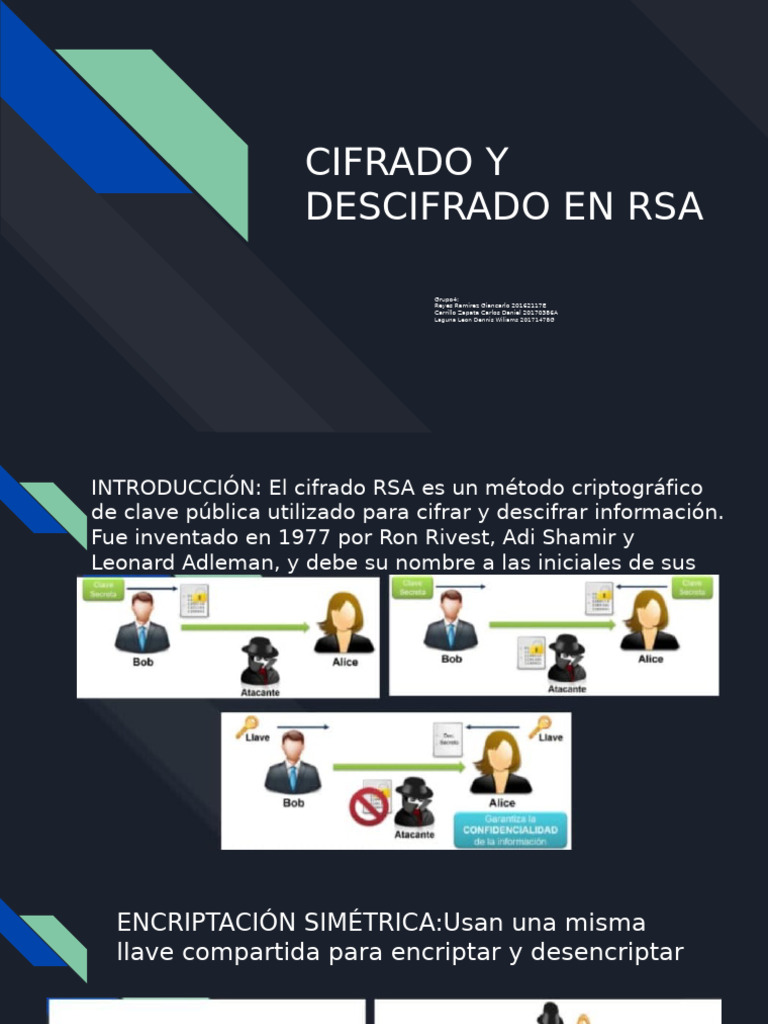 Cifrado y Descifrado en Rsagrupo4 Criptoanalisis | PDF | Cifrado | Clave (criptografía)
