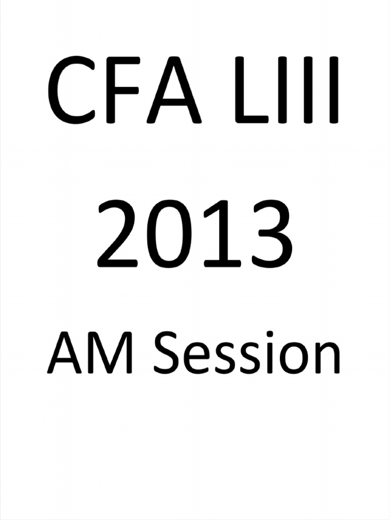 CFA Level 3 AM 2013 Paper | PDF