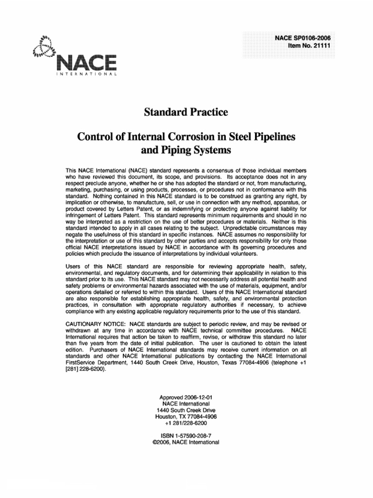 NACE SP0106-2006 Item 21111 | PDF | Imperfect Competition | Private Law