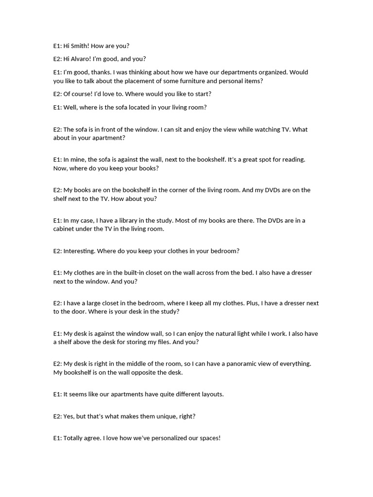 Apartment Layout Discussion | PDF