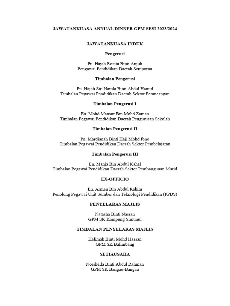 Ajk Anual Dinner GPM | PDF