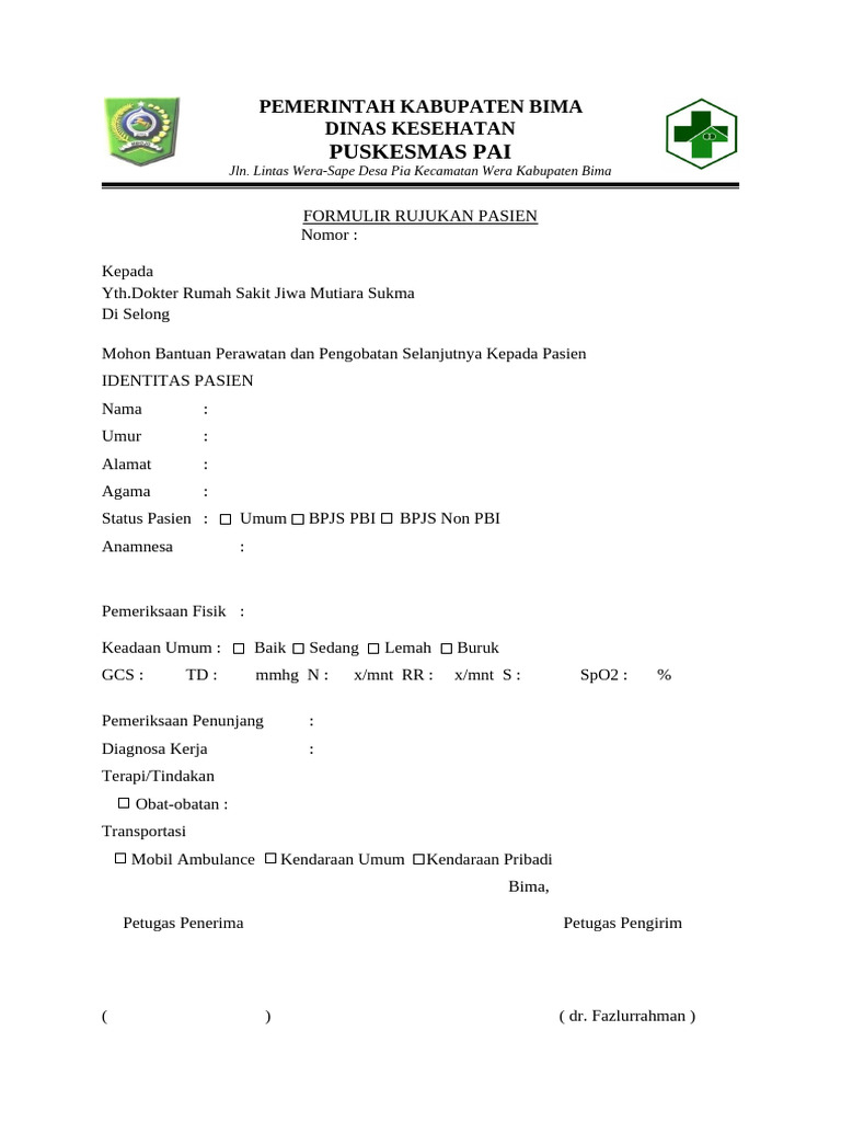 Formulir Rujukan | PDF