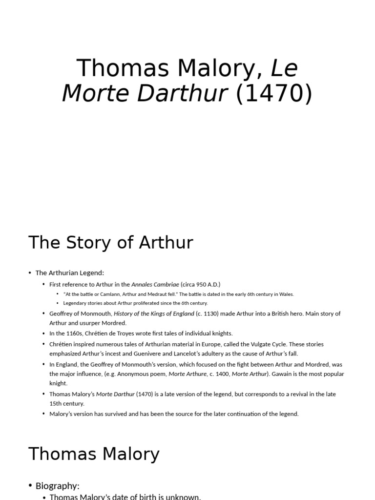 Morte Darthur | PDF