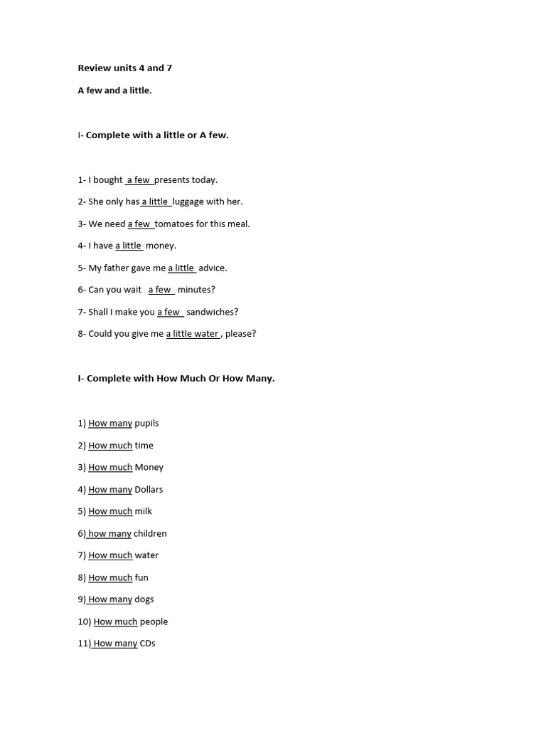 Review units 4 and 7 | PDF
