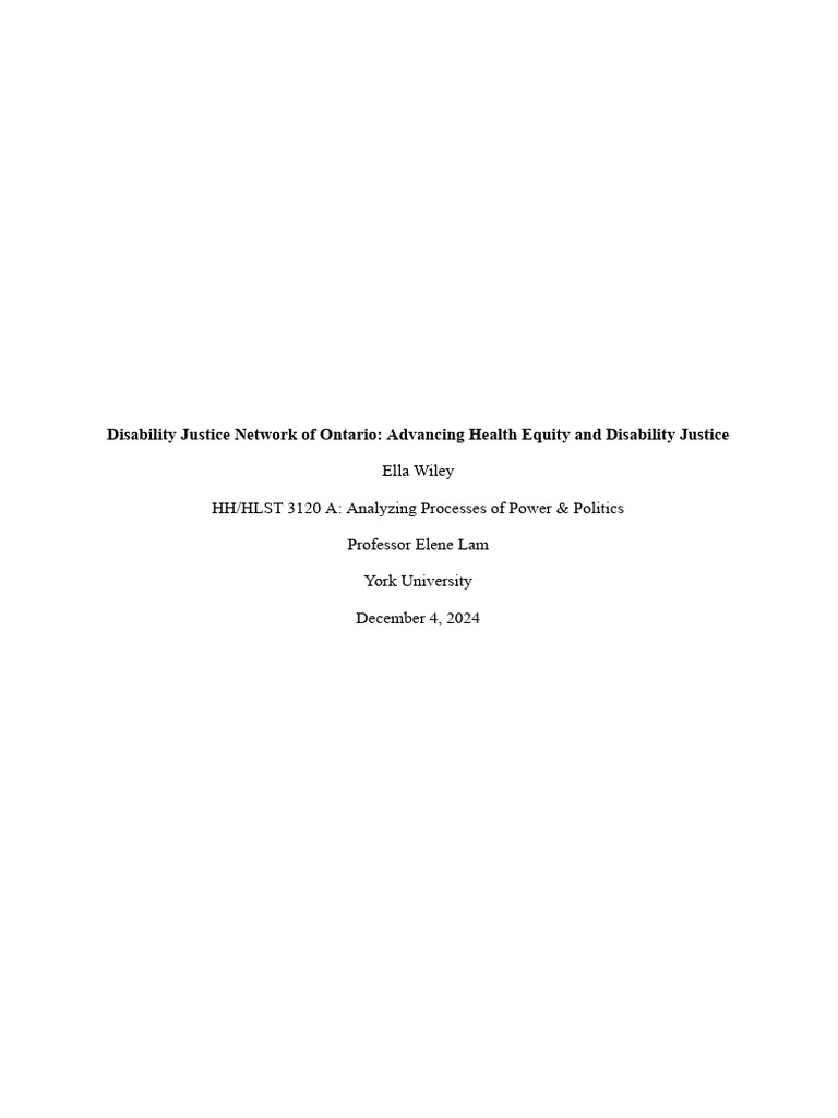 Disability Justice Network of Ontario - Advancing Health Equity and ...