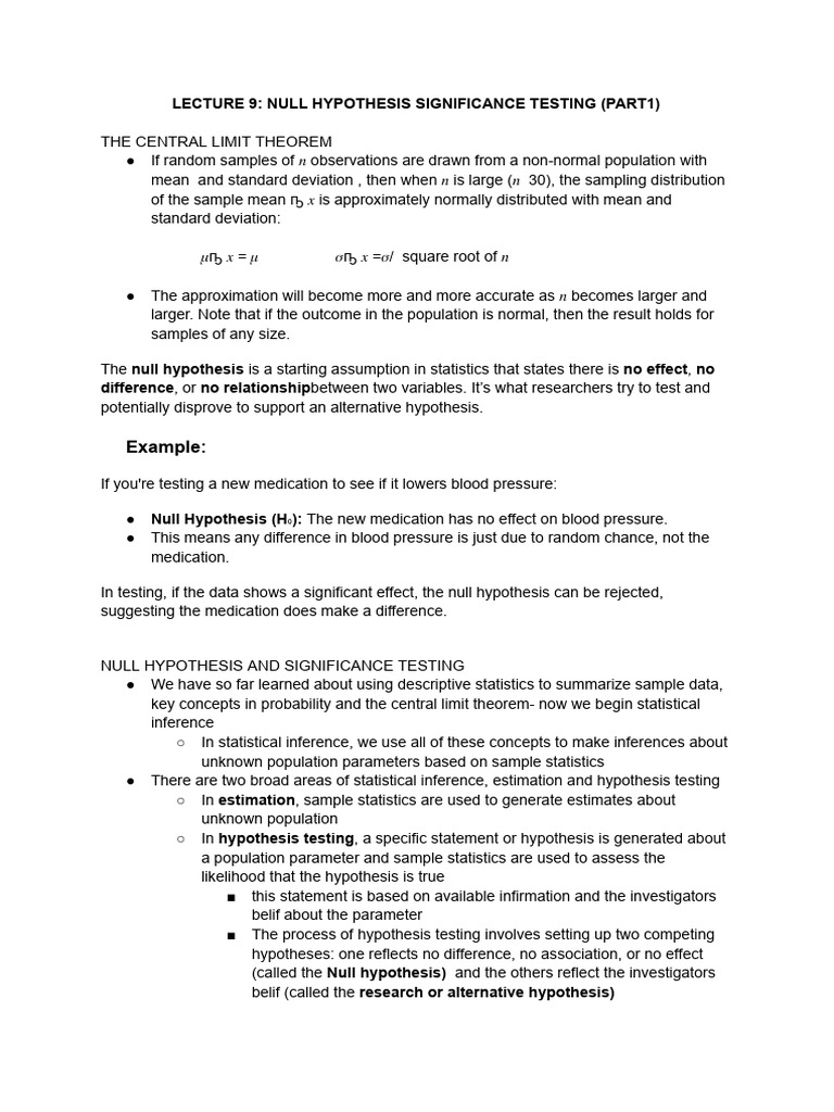 LECTURE 9_ NULL HYPOTHESIS SIGNIFICANCE TESTING (PART1) | PDF ... LECTURE 9_ NULL HYPOTHESIS SIGNIFICANCE TESTING (PART1) | PDF ...
