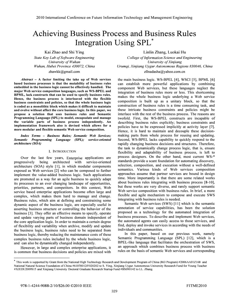 Achieving Business Process and Business Rules | PDF | Service Oriented Architecture | Ontology ...