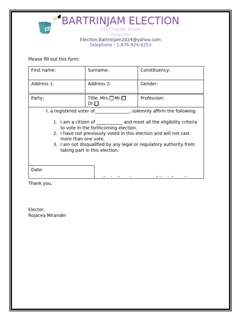 Election Form | PDF