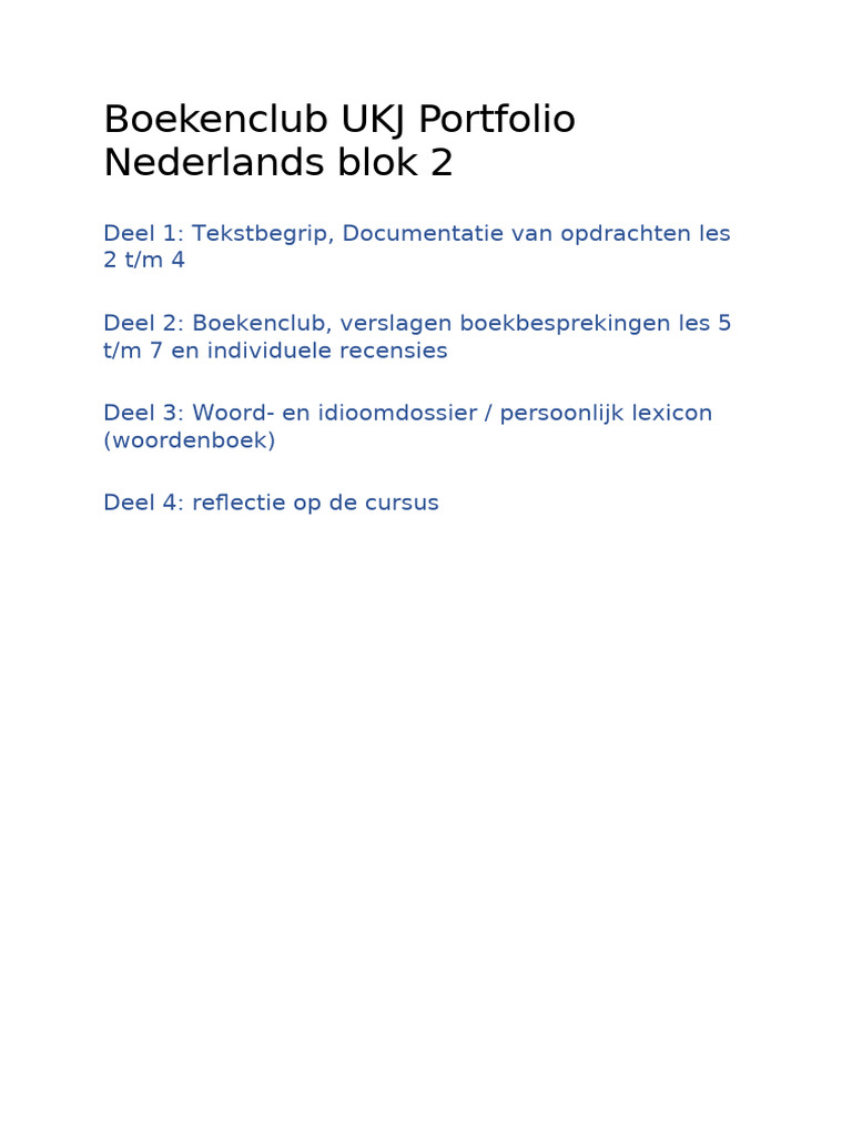 Nederlands Blok 2 Portfolio | PDF