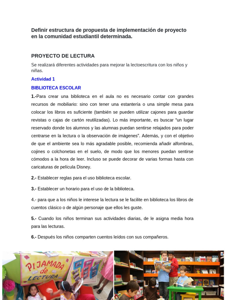 Definir estructura de propuesta de implementación de proyecto en la ...