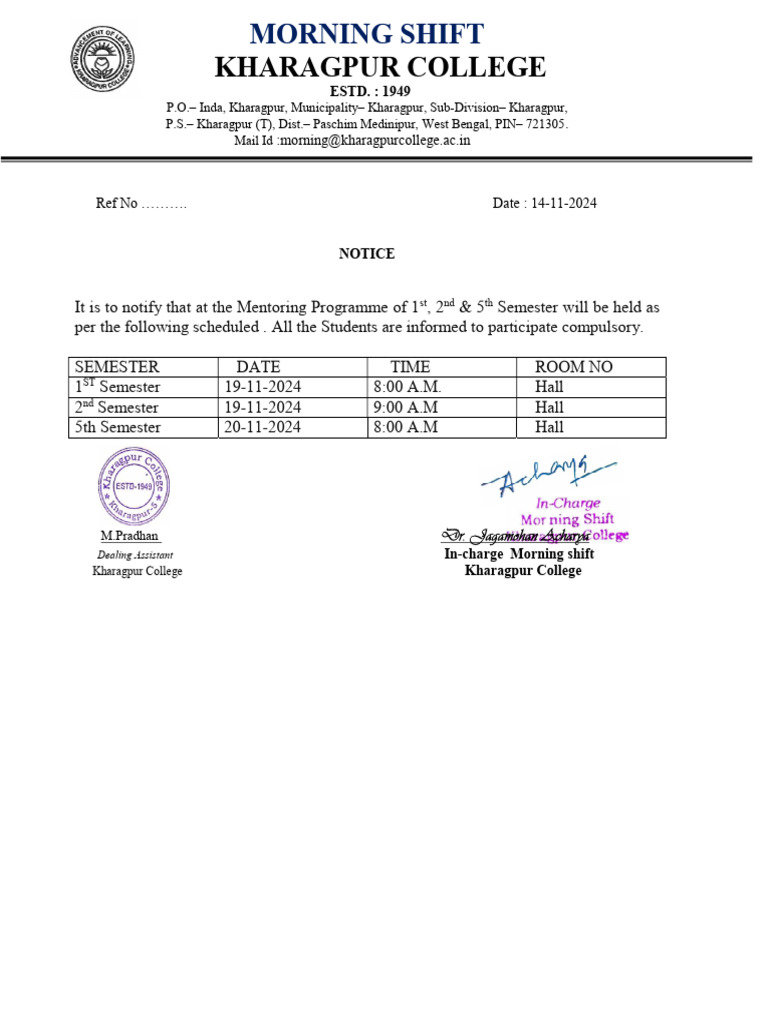 Mentoring Programme NOTICE 14-11-2024 | PDF