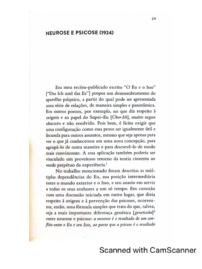 Aula 03 e 04 - Neurose e Psicose-Freud PDF | PDF