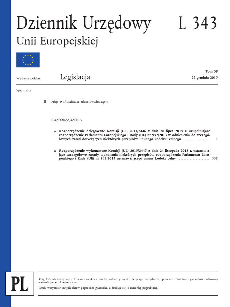 Oj L 2015 343 Full PL | PDF