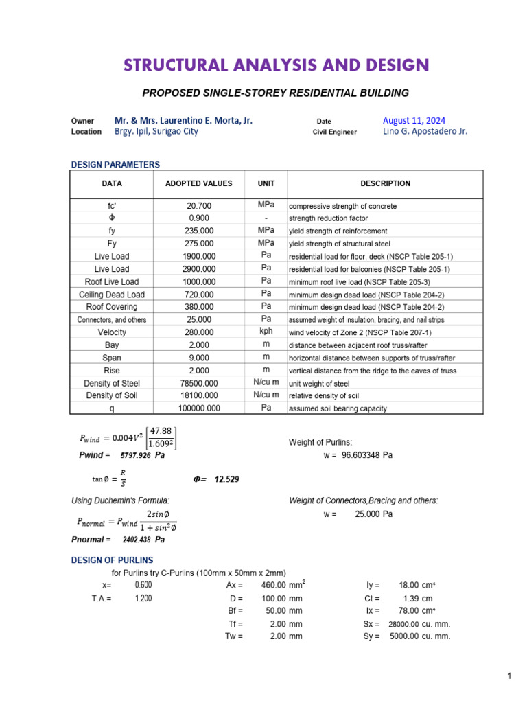 Morta Structural Analysis | PDF | Truss | Beam (Structure) Morta Structural Analysis | PDF | Truss | Beam (Structure)