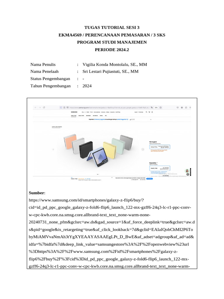 Tugas Sesi 3 - Perencanaan Pemasaran | PDF