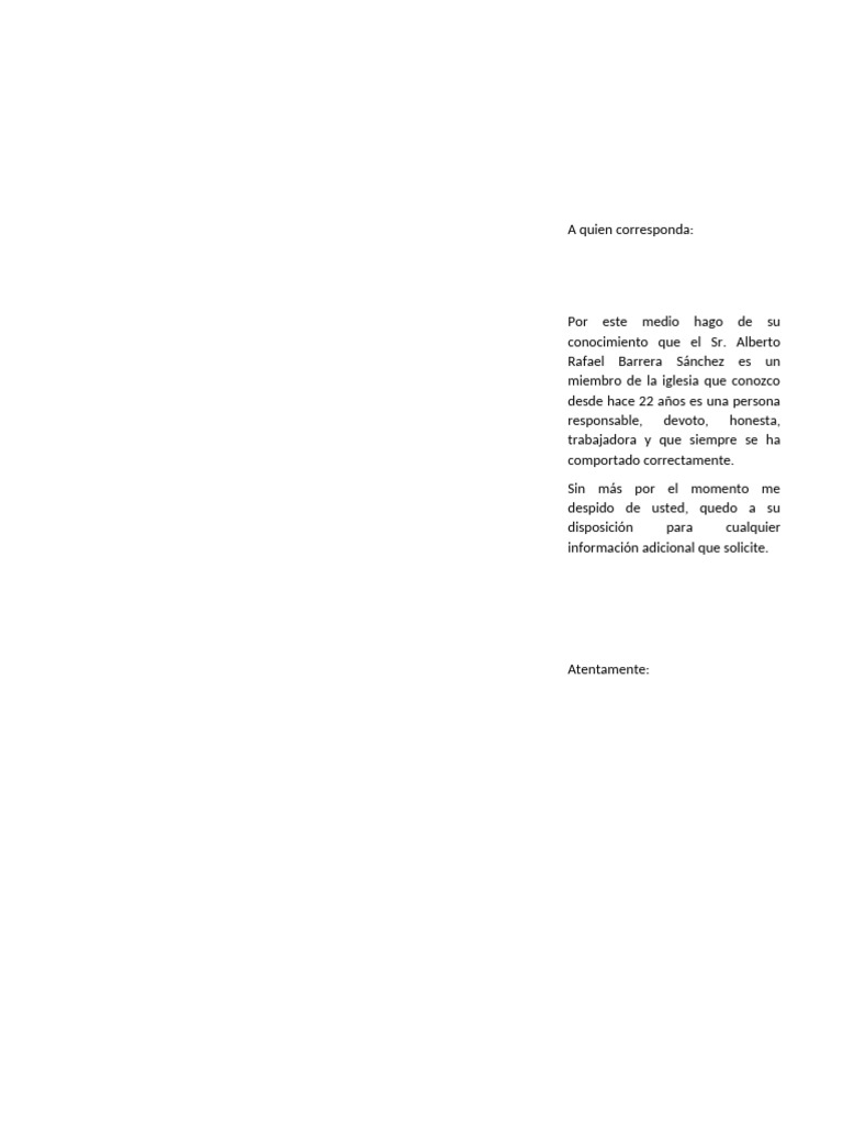 A Quien Corresponda | PDF