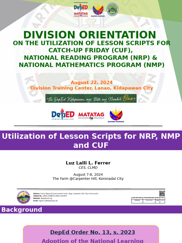 Session 1 Purpose of The Lesson Scripts | PDF | Human Communication