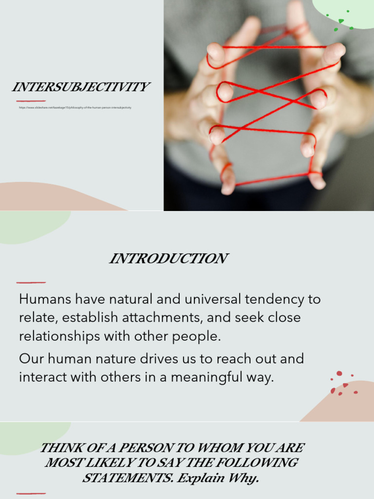 Lesson9 INTERSUBJECTIVITY | PDF | Empathy | Sympathy