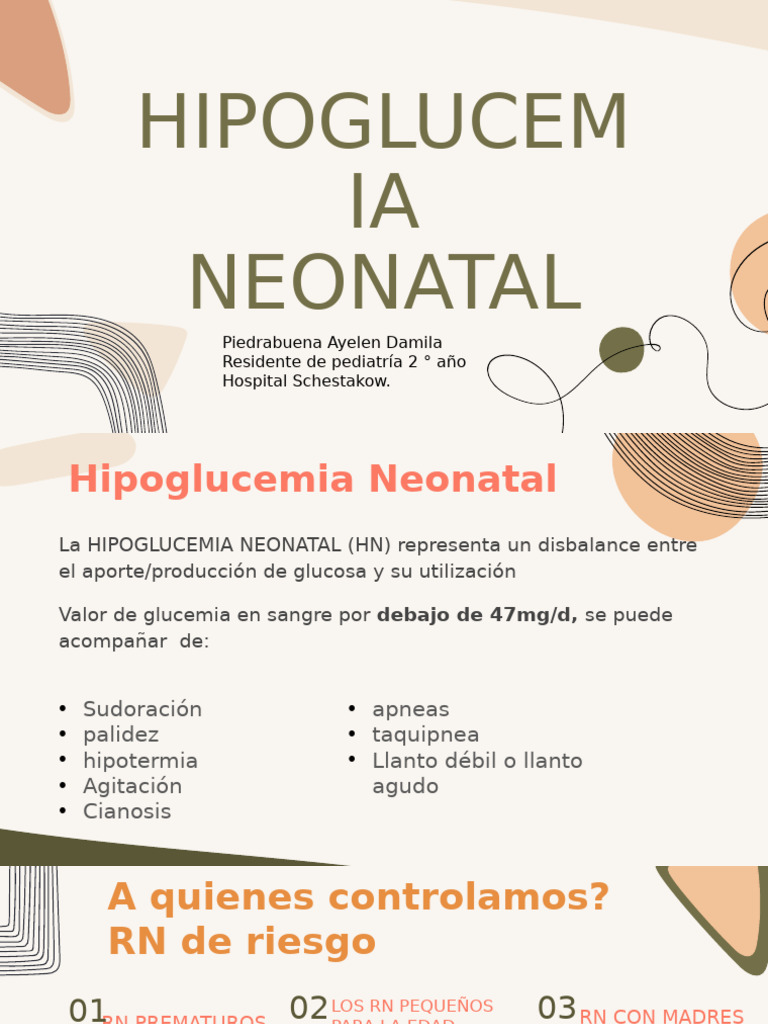 Manejo de Hipoglucemia Neonatal | PDF | Hipoglucemia | Especialidades ...