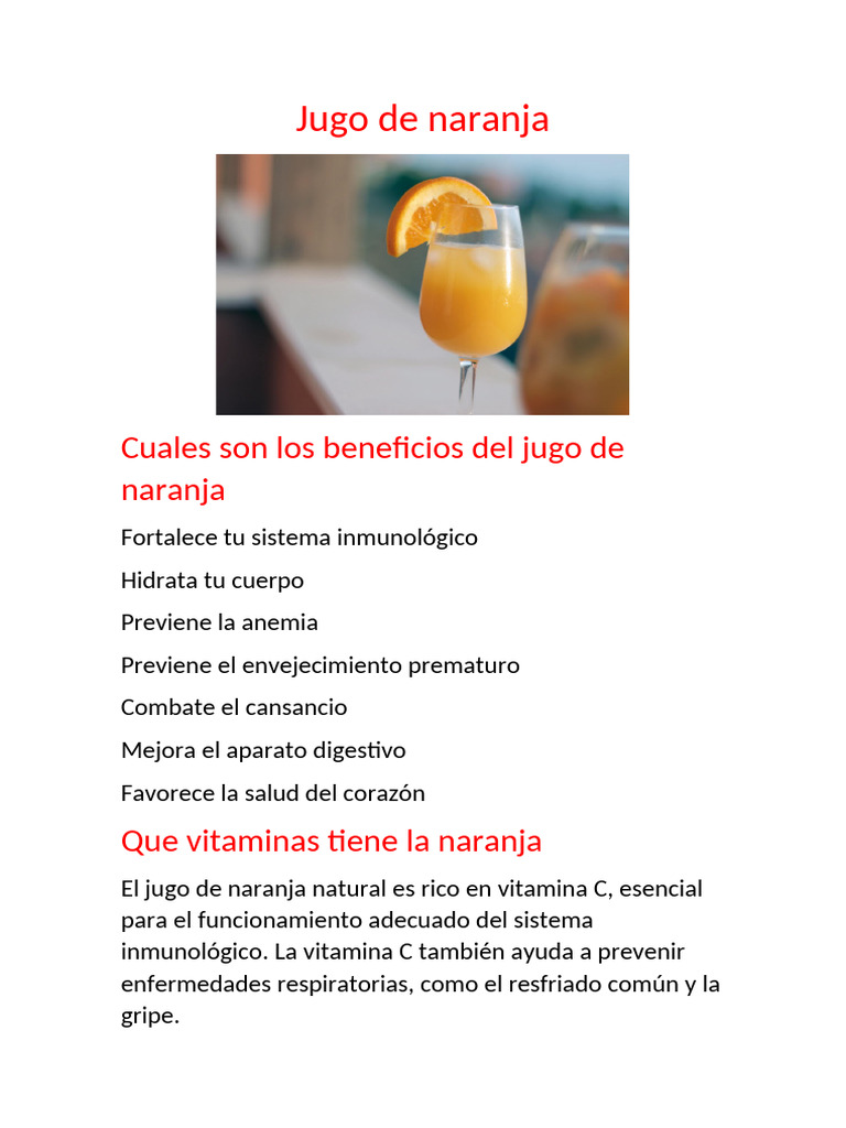 Jugo de naranja | PDF
