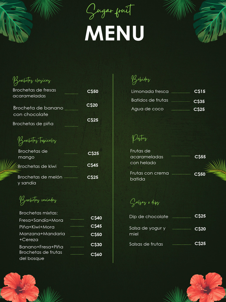 Green Tropical Food Menu_20241015_213918_0000 | PDF