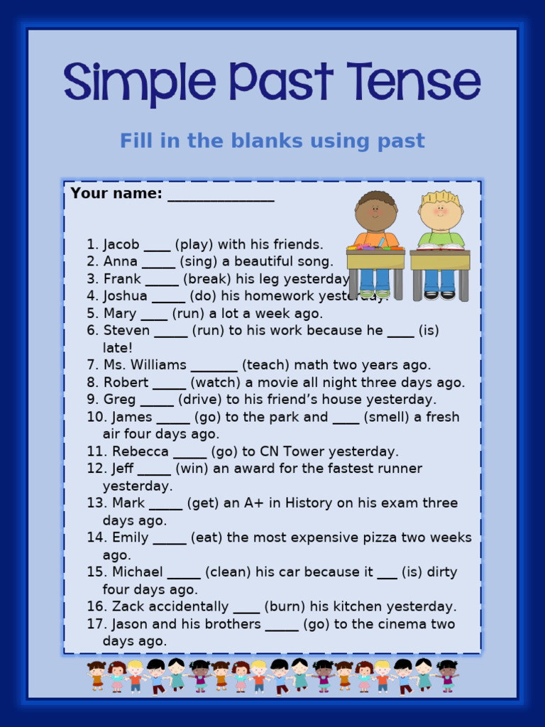 Simple Past Tense Fun Activities Games Games Tests 137090 | PDF