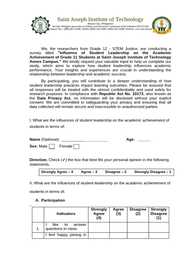Survey Questionaire Dela Cruz Et Al 3 | PDF | Motivation | Motivational