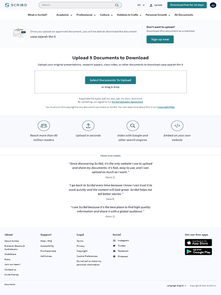 Upload a Document Scribd | PDF | Scribd | Web 2.0