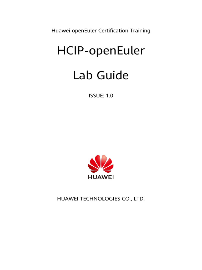 HCIP-openEuler V1.0 Lab Guide | PDF | Web Server | Internet & Web