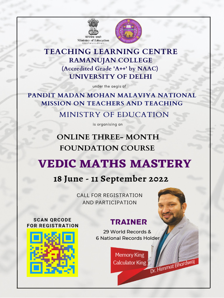 Vedic Mathematics Brochure June 2022 | PDF | Mathematics