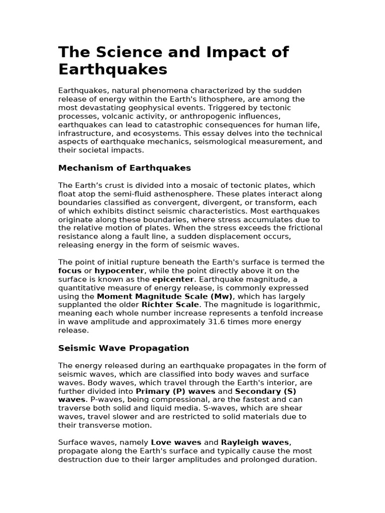 Understanding Earthquake Mechanics and Impact | PDF | Earthquakes ...