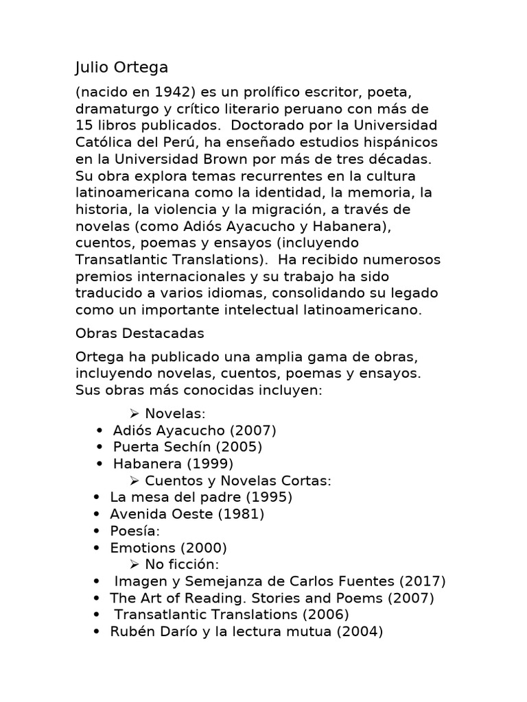 Julio Ortega | PDF