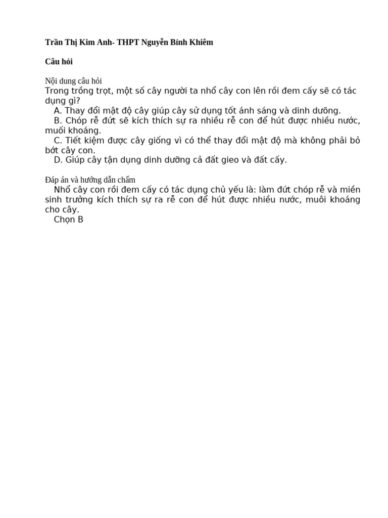 Sinh Học Phan1 Cau1 3 | PDF