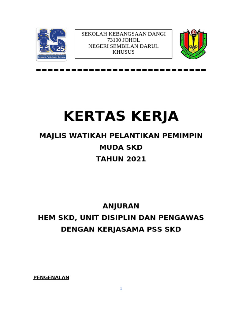Kertas Kerja Watikah Pelantikan Pemimpin Muda | PDF