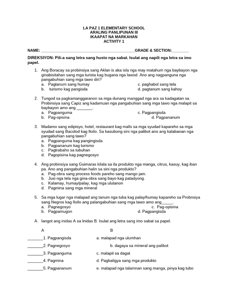 4th-ARAL-PAN-4TH-EXAM | PDF