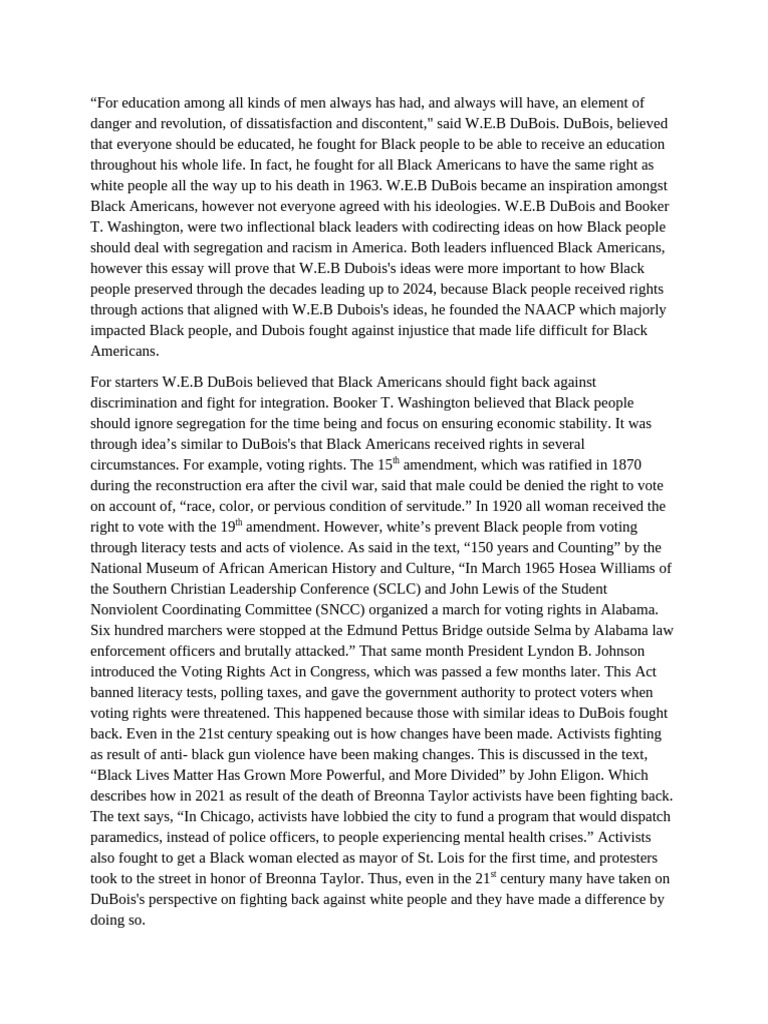 Argumentative Essay For English | PDF | W. E. B. Du Bois | Identity ...