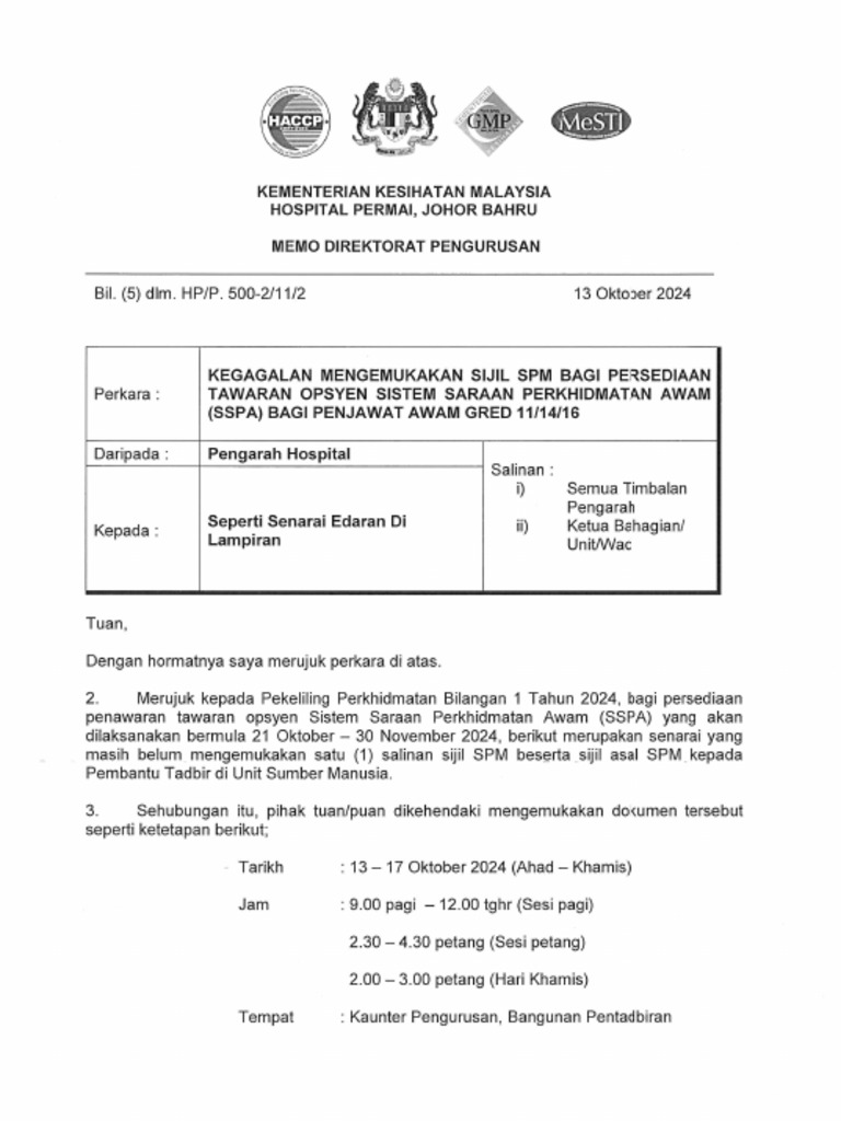 KEGAGALAN MENGEMUKAKAN SIJIL SPM BAGI PERSEDIAAN TAWARAN OPSYEN SISTEM ...