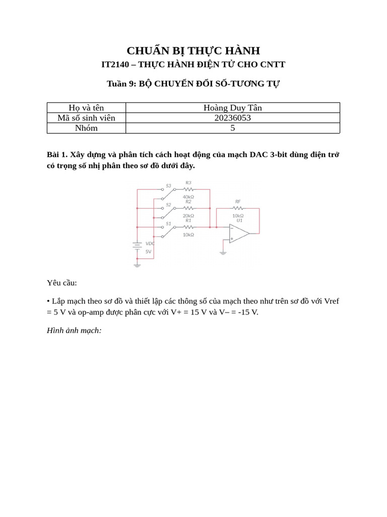 Lab 09 - (Họ và tên) - (MSSV) - (Nhóm) - 152025 | PDF