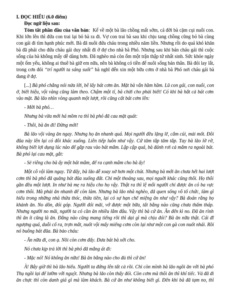 ĐỀ GIỮA KÌ VĂN 11 HKI | PDF