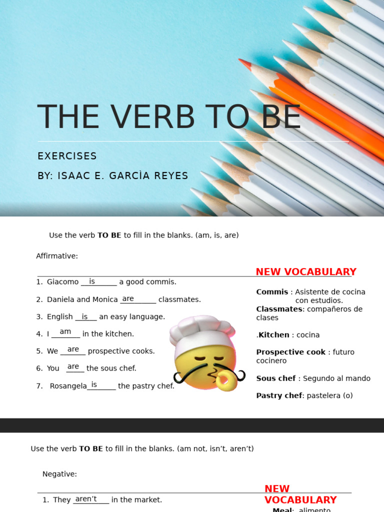 TO BE EXERCISES | PDF | Cooking