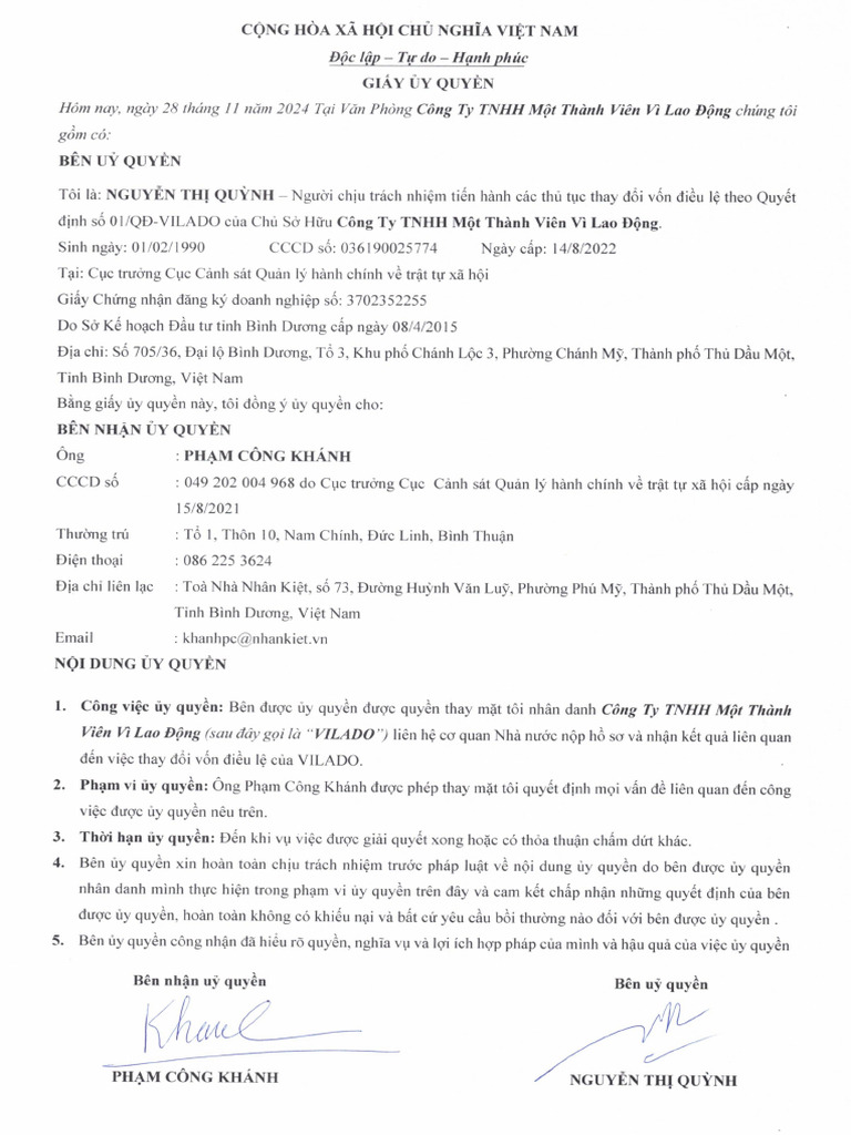 Giay Uy Quyen - Vilado | PDF