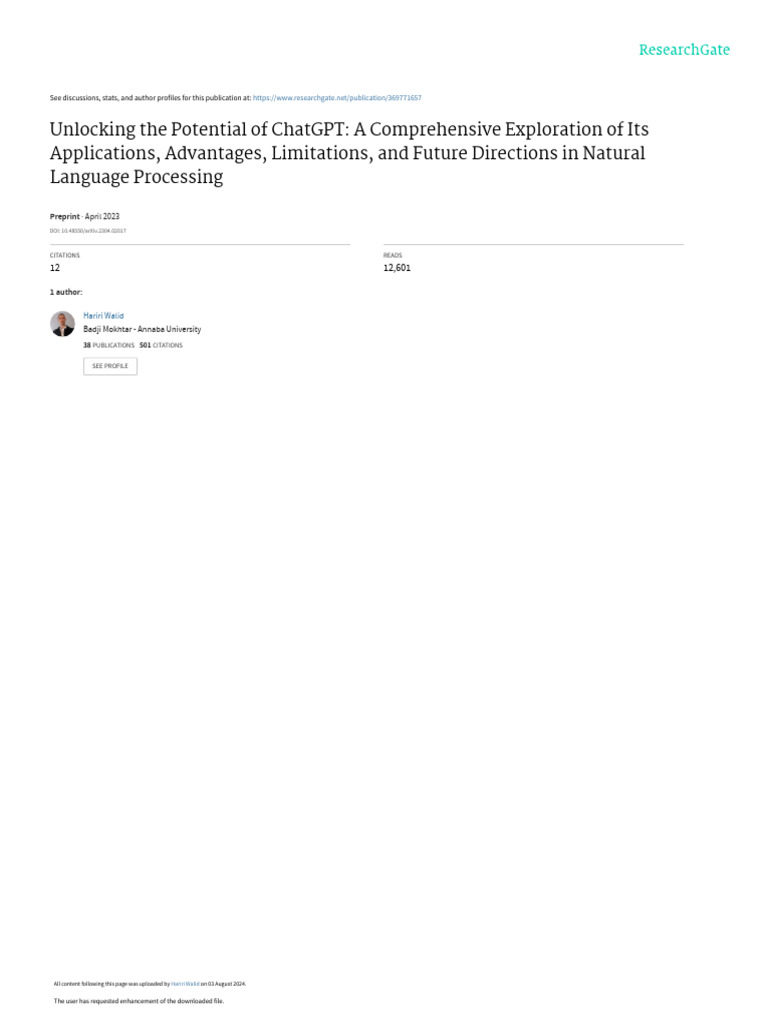 Arxiv_ChatGPT_2024 | PDF | Artificial Intelligence | Intelligence (AI) & Semantics