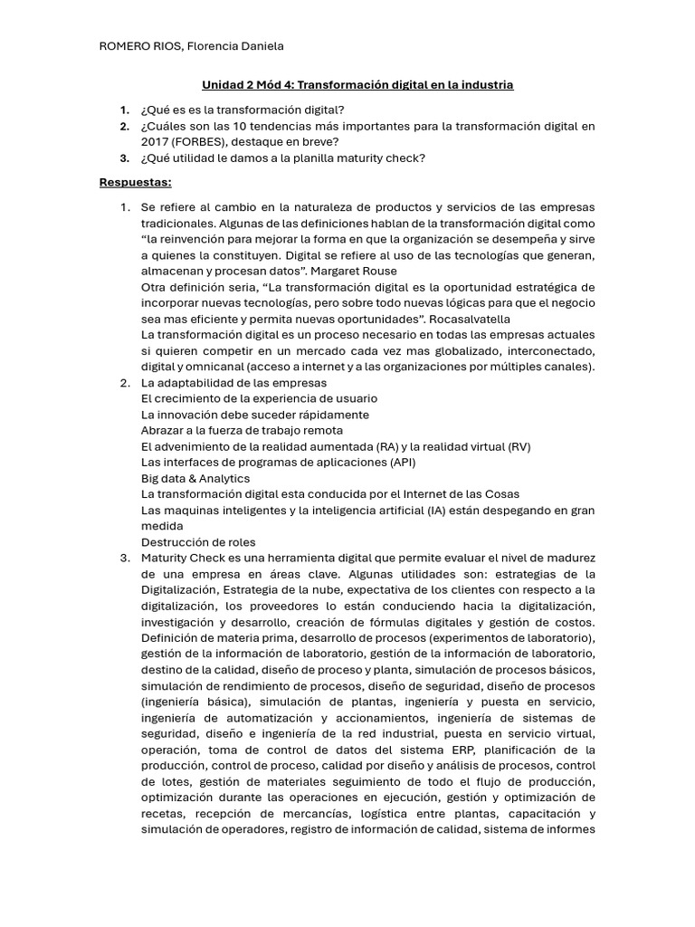 CURSO UTN - COPIE4.0 - ROMERO RIOS Florenca - Info Monografía M2 - U4 | PDF | Calidad (comercial ...