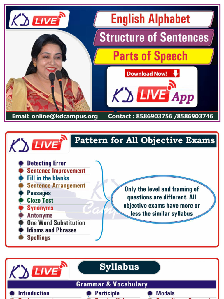 English Alphabet Structure of Sentences Parts of Speech 20200611091721 ...