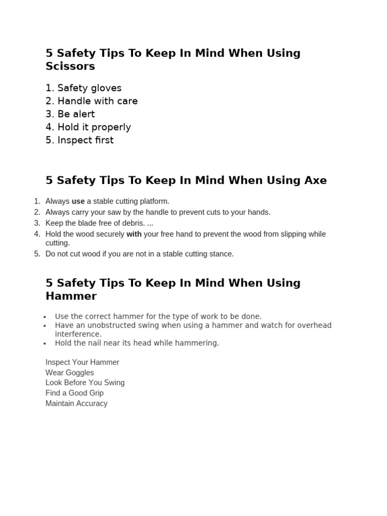 5 Safety Tips To Keep in Mind When Using Scissors | PDF