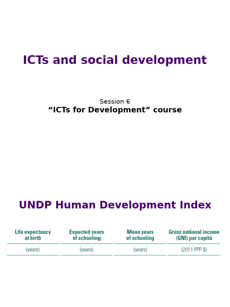ICT and Social Development | PDF | Learning | Medicine