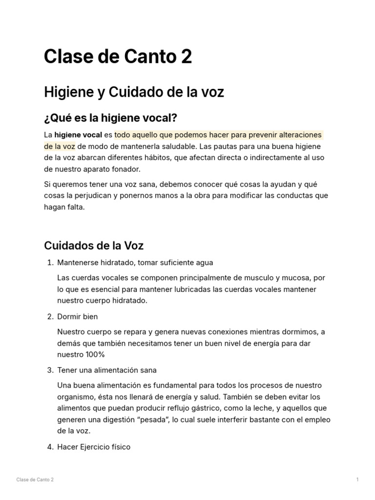 Clase de Canto 2 | PDF