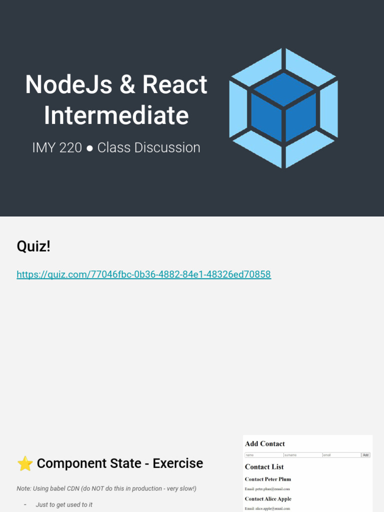 NodeJs & React Intermediate Exercises | PDF | Computer Programming | Software Engineering